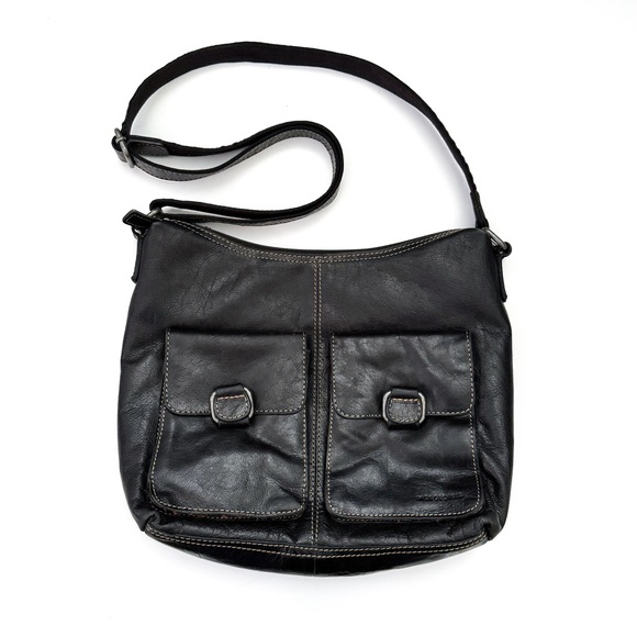 Jack Georges | Bags | Jack Georges Black Leather Shoulder Bag | Poshmark